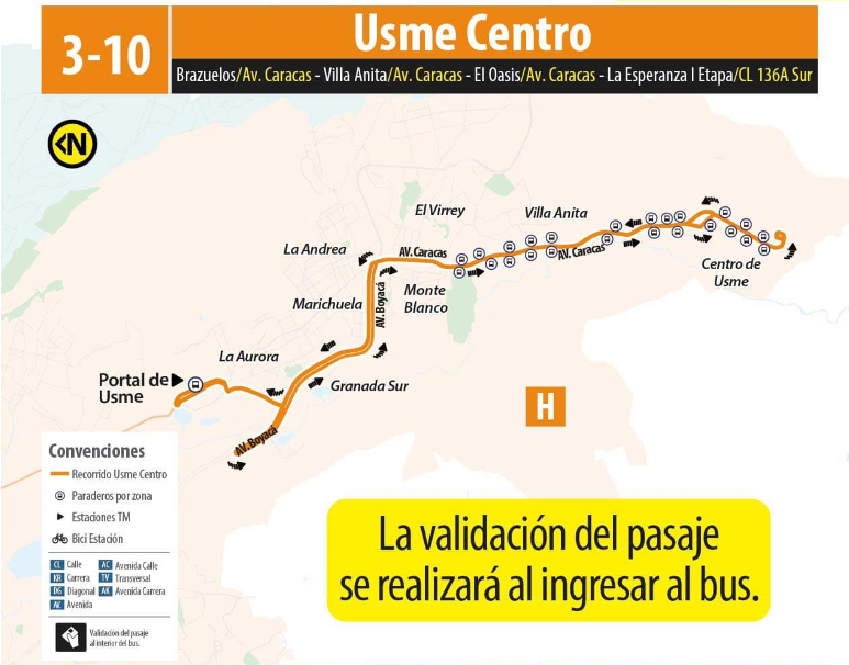 DIRECTORIO USME 2023 ☑️ Ruta Alimentador 3-10 Usme Centro